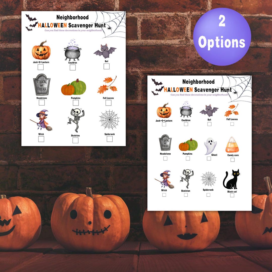 Halloween Neighborhood Scavenger Hunt, Kids Activity (PDF) - Etsy