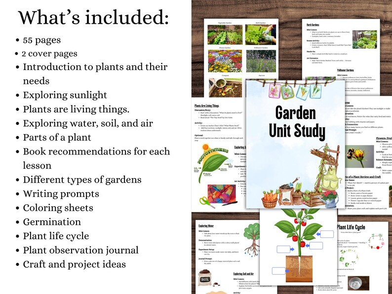 Gardening Unit Study: Plant Life Cycle, Homeschool Science (digital ...