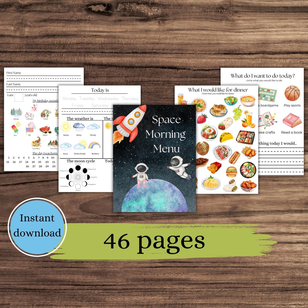 Space Morning Menu: Homeschool Elementary Curriculum (PDF Download) - Etsy