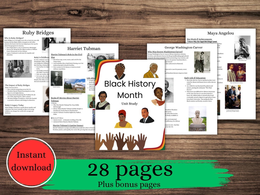 Black History Month Unit Study | Martin Luther King Jr | Black History ...