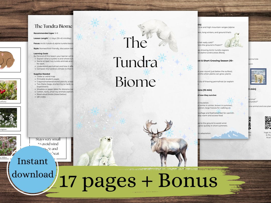 Tundra Biome Mini Unit Study, Earth Biomes, Elementary Science ...