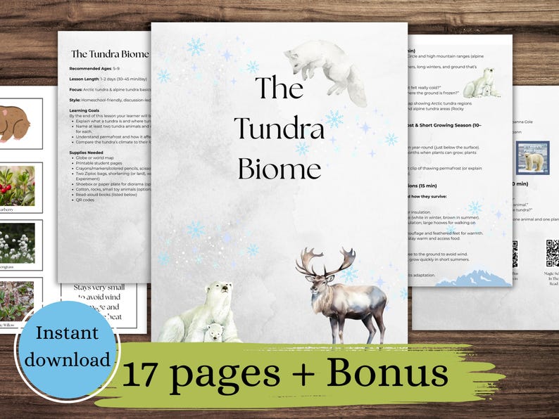 Tundra Biome Mini Unit Study, Earth Biomes, Elementary Science ...
