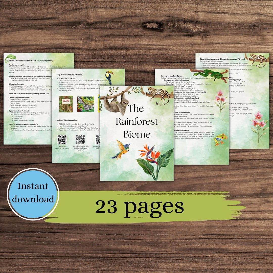 Rainforest Biome Mini Unit Study | Homeschool Science (printable) - Etsy