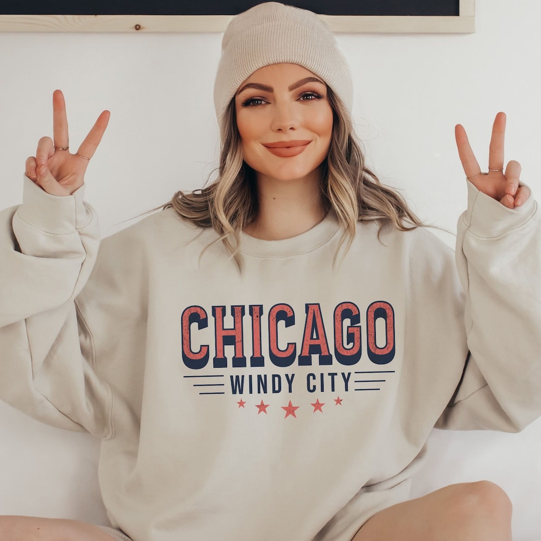 Chicago Sweatshirt, Vintage Inspired Distressed Chicago Sweater ...