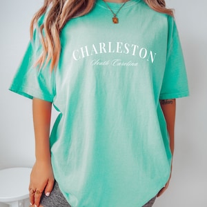 Charleston Shirt, Comfort Colors Trendy Varsity T Shirt, Aesthetic ...