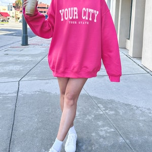 Custom Sweatshirt, Custom City Custom State Sweatshirt, Personalized ...