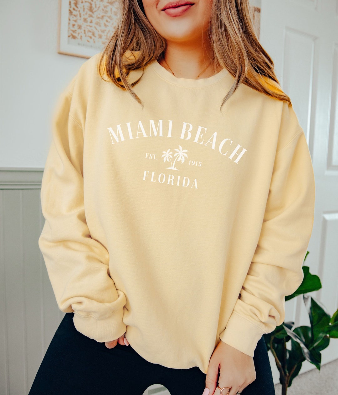 Miami Beach Sweatshirt, Miami Florida Shirt, Trendy Preppy Comfort ...