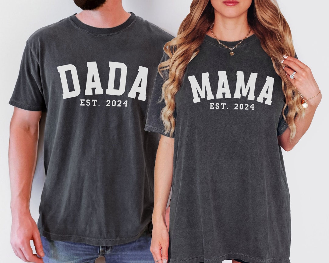Mom and Dad Shirts, Mama Dada Shirts, Pregnancy Reveal Matching Couple ...