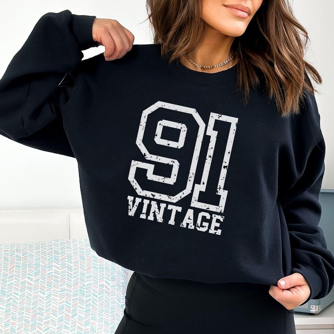 1991 Sweatshirt, Vintage Inspired Distressed Birthday Sweatshirt ...