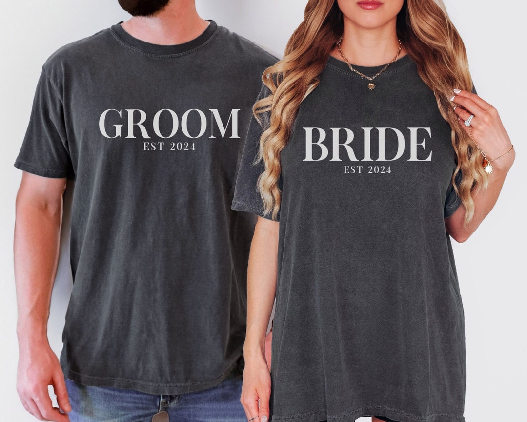 Bride and Groom Shirts, Custom Engagement Gift, Gift for Bride, Bride ...