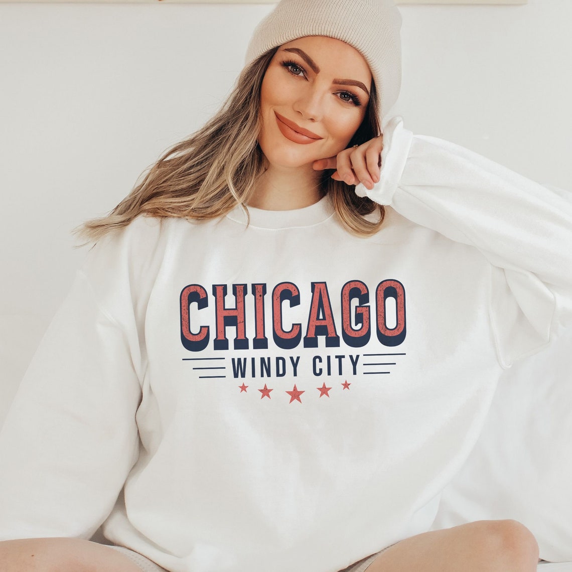 Chicago Sweatshirt, Vintage Inspired Distressed Chicago Sweater ...