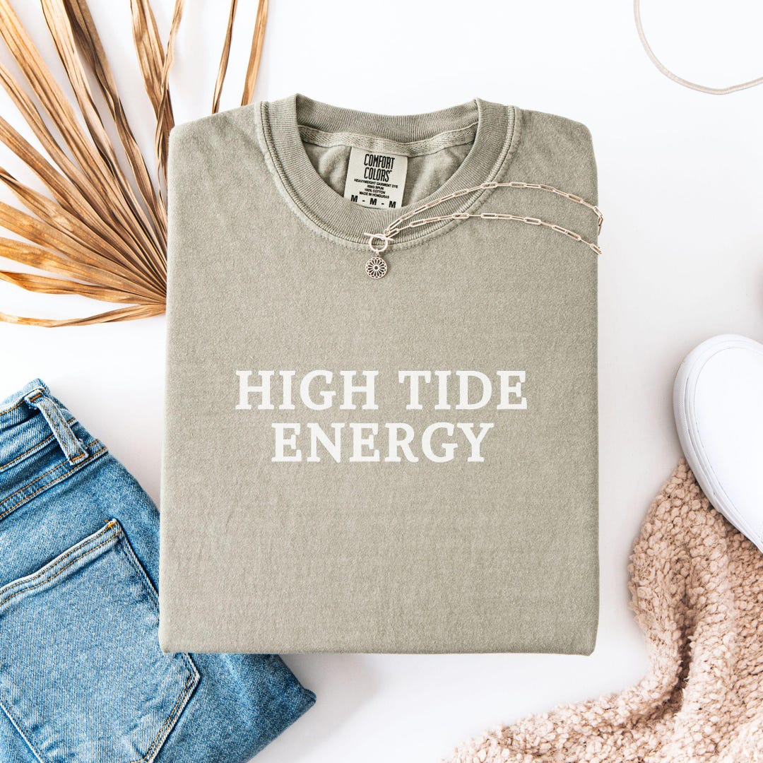 High Tide Energy Shirt, Coastal Aesthetic T Shirt, Summer Shirts, Ocean ...