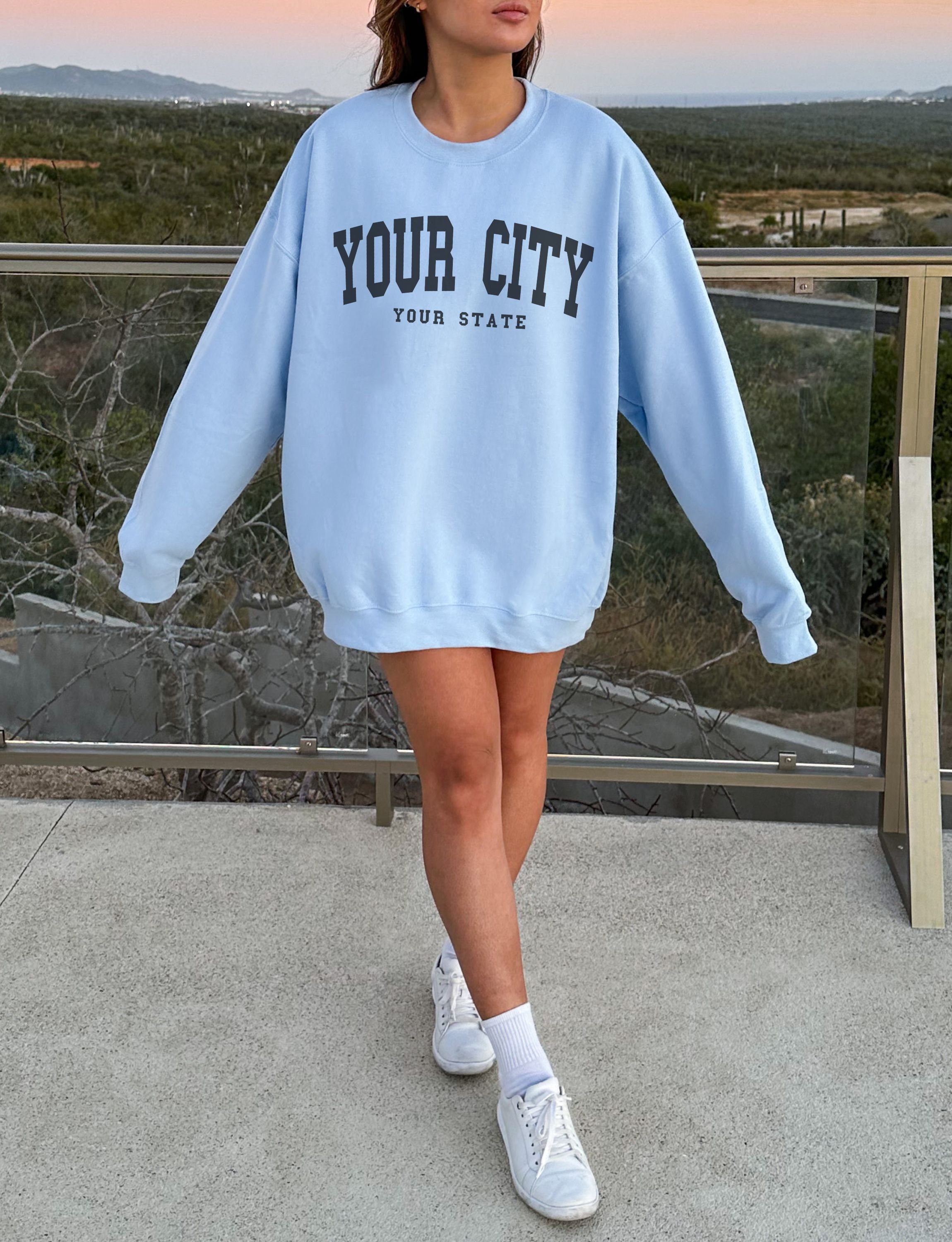 Custom Sweatshirt, Custom City Custom State Sweatshirt, Personalized ...