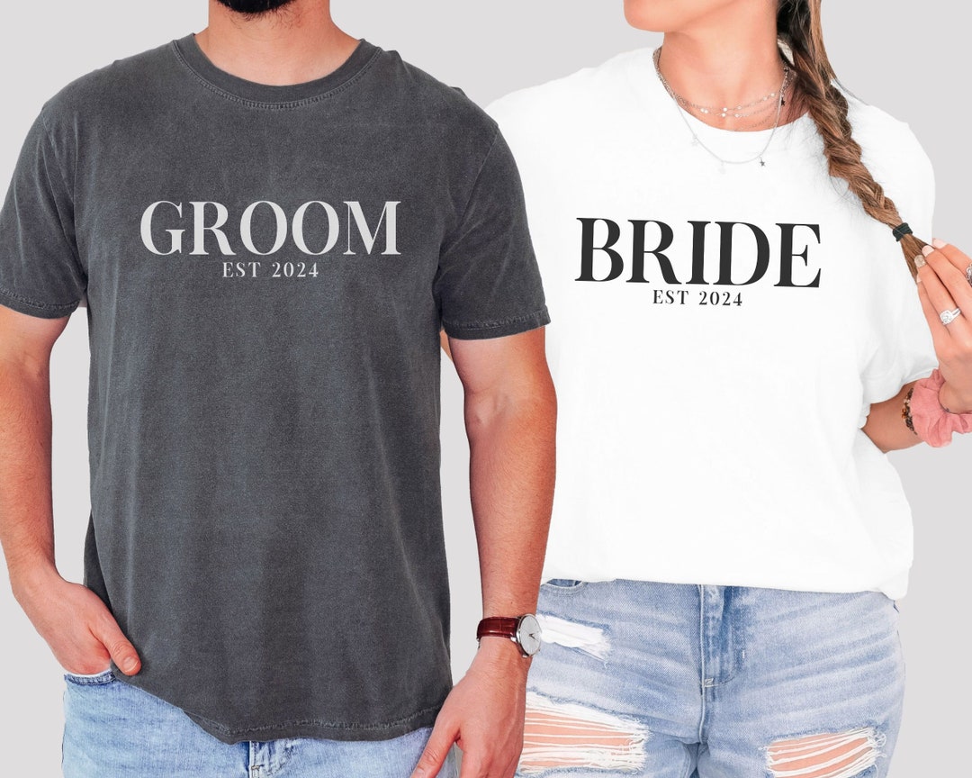 Bride And Groom Shirts Custom Engagement T T For Bride Bride