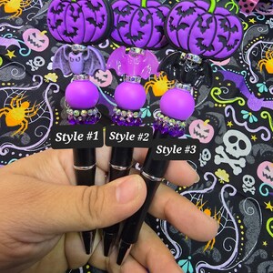 Pumpkin Pens, Bead Pens, Spooky Pens, Stationary - Etsy