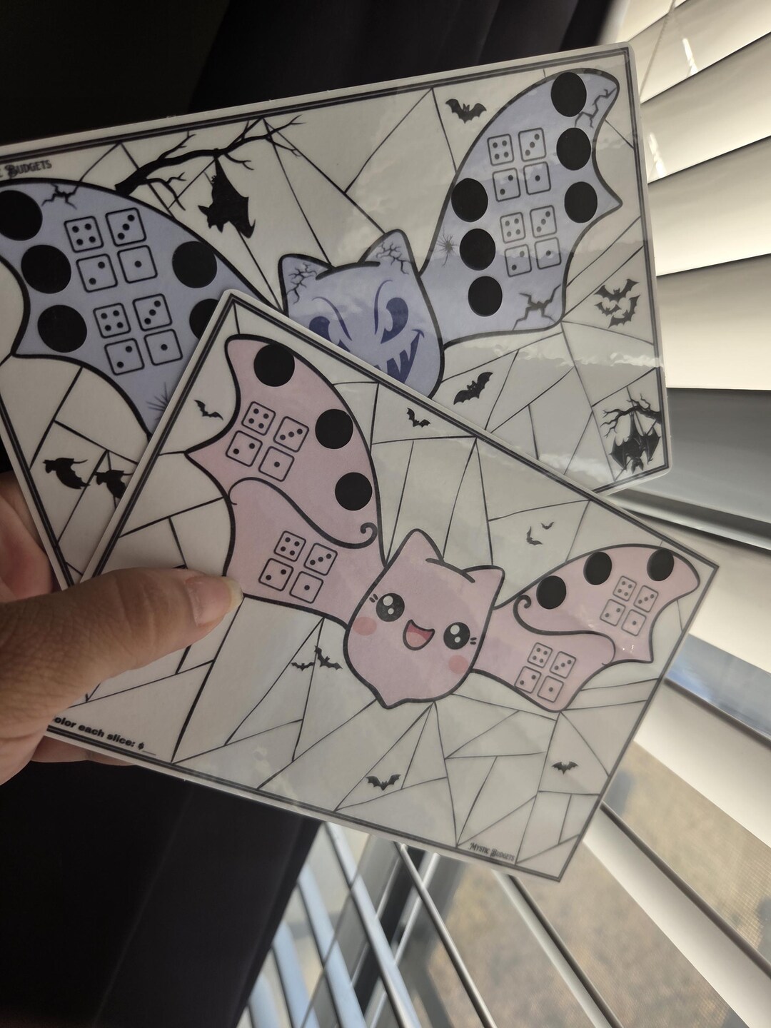 Broken Glass Bats, Color and Save + Scratchoffs - Etsy