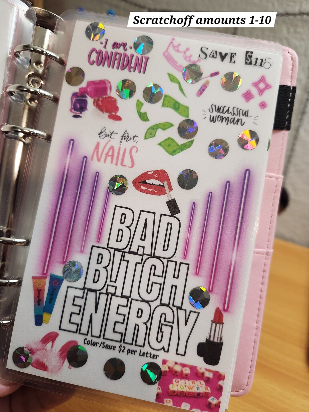 Baddie Energy Scratch off Savings Challenge - Etsy
