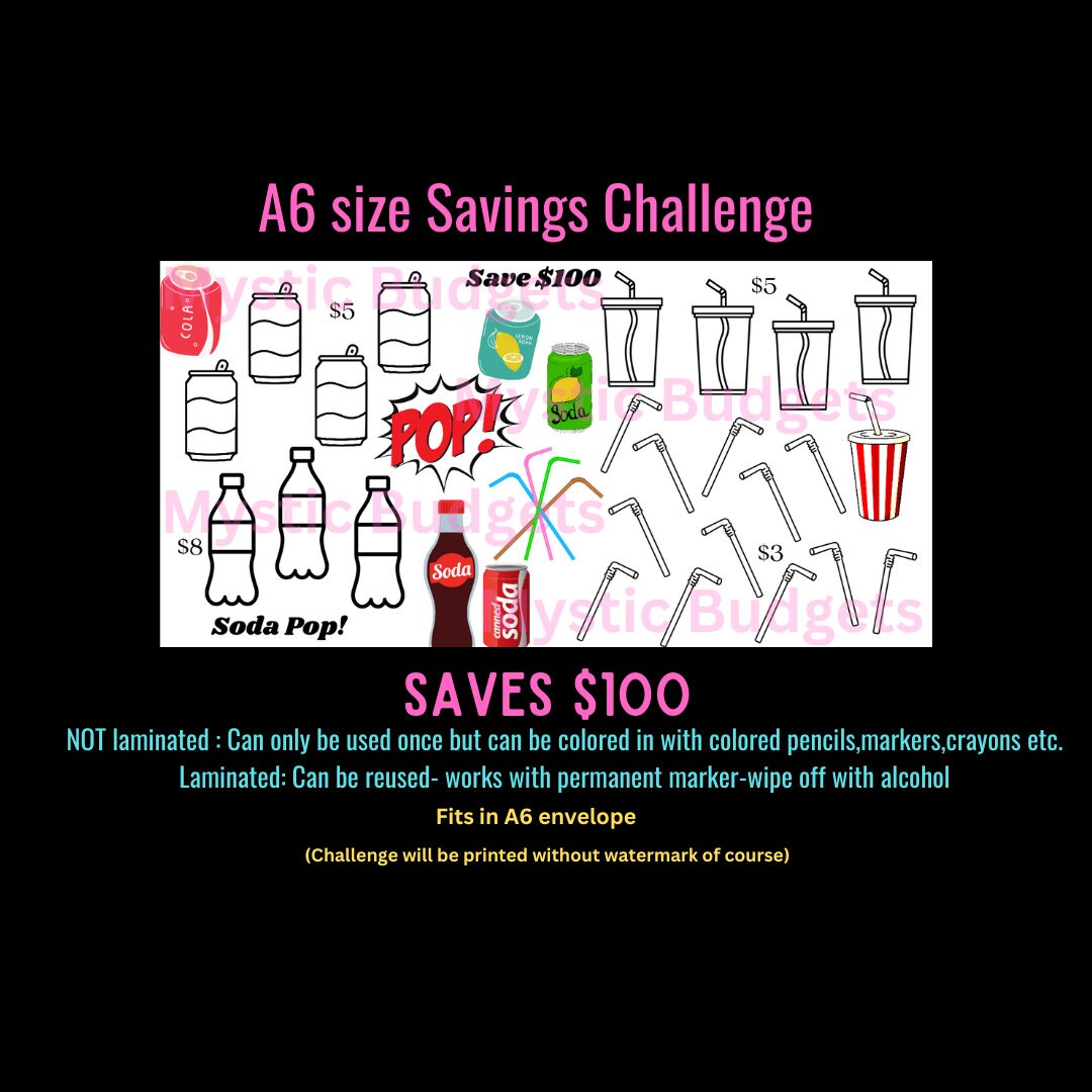 Soda Pop Savings Challenge - Etsy