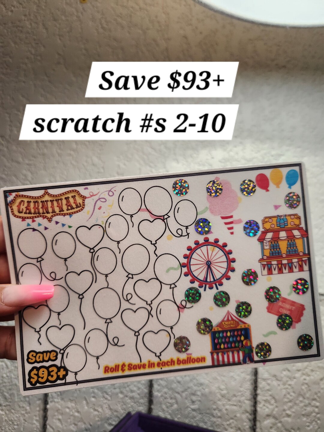 Carnival Scratchoff Savings Challenge - Etsy