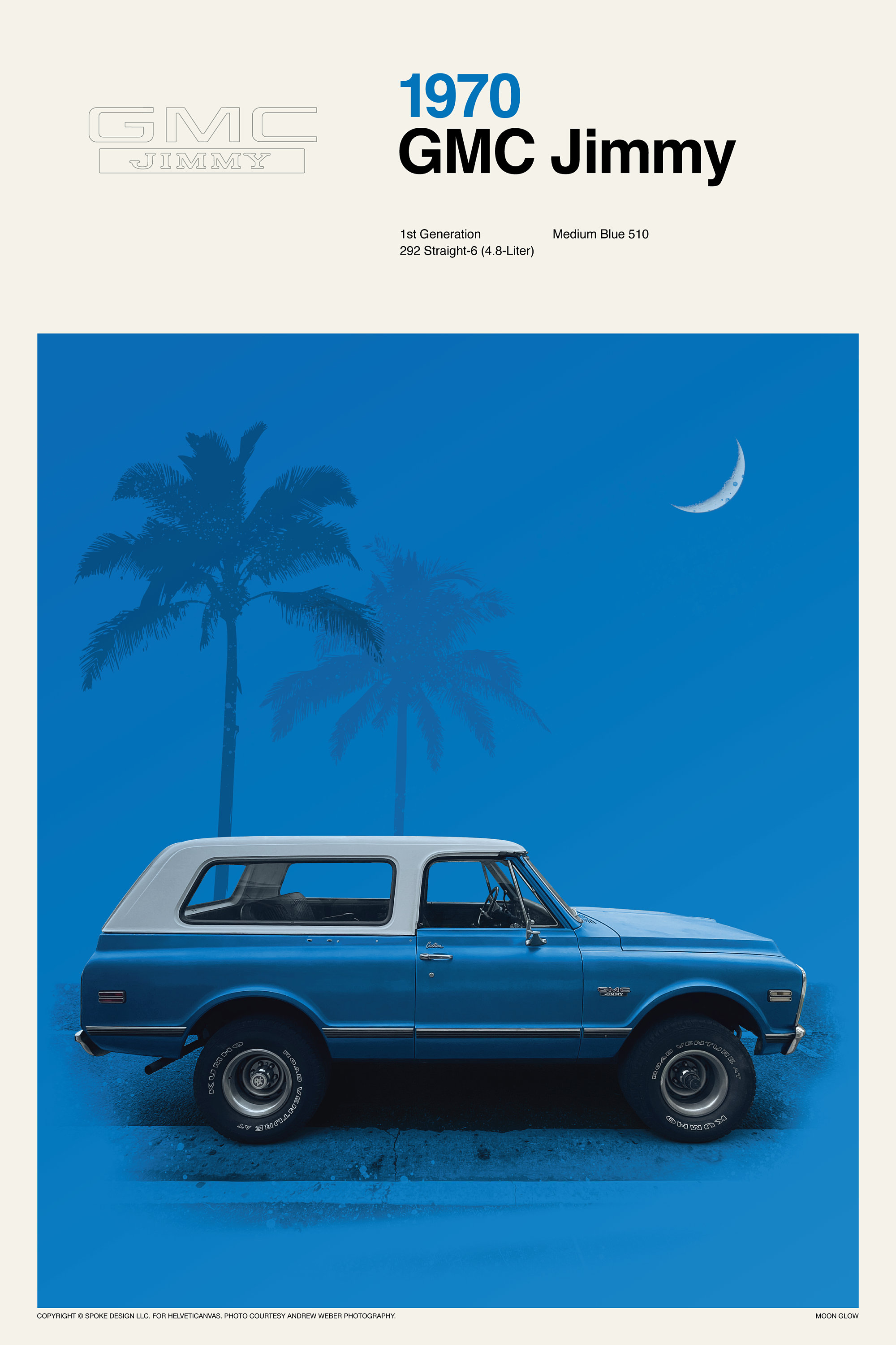 1970 GMC Jimmy 292 Straight-6 "moon Glow" Poster : 12 X 18 Graphic ...