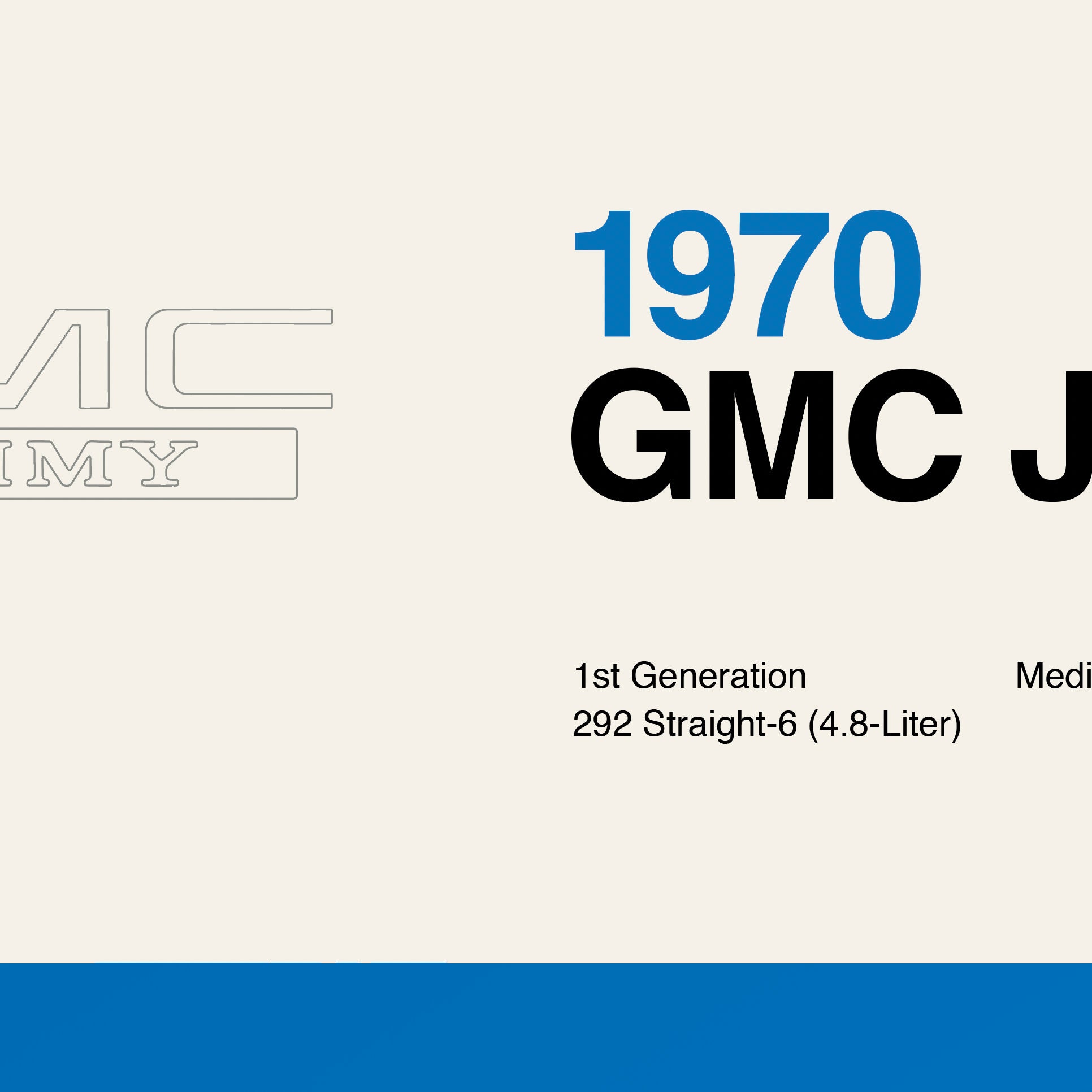 1970 GMC Jimmy 292 Straight-6 "moon Glow" Poster : 12 X 18 Graphic ...