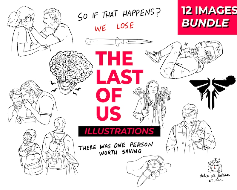 TLOU Tattoo Designs Sheet - DIGITAL DOWNLOAD - | Joel Miller, Ellie ...