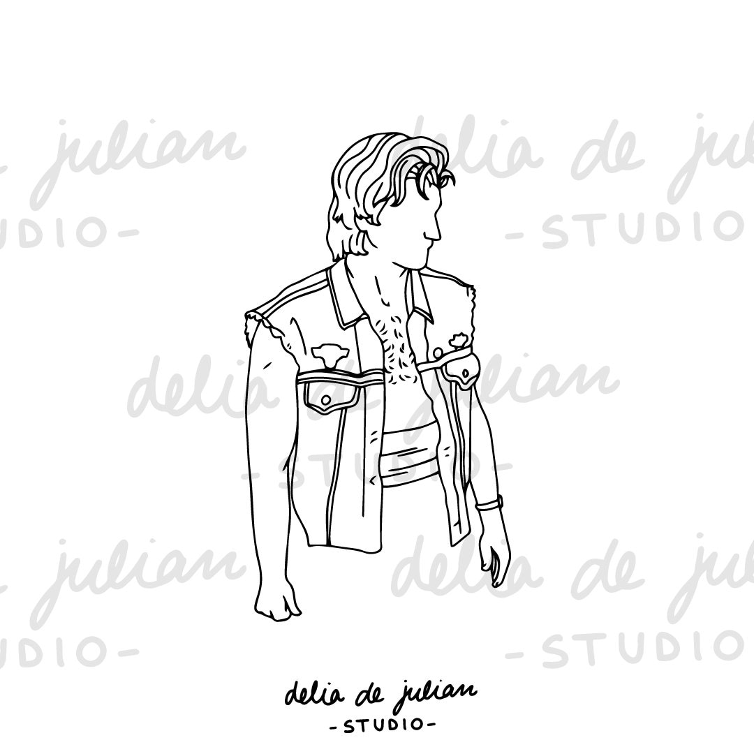 6 STEVE HARRINGTON Bundle Illustrations From Stranger Things ...