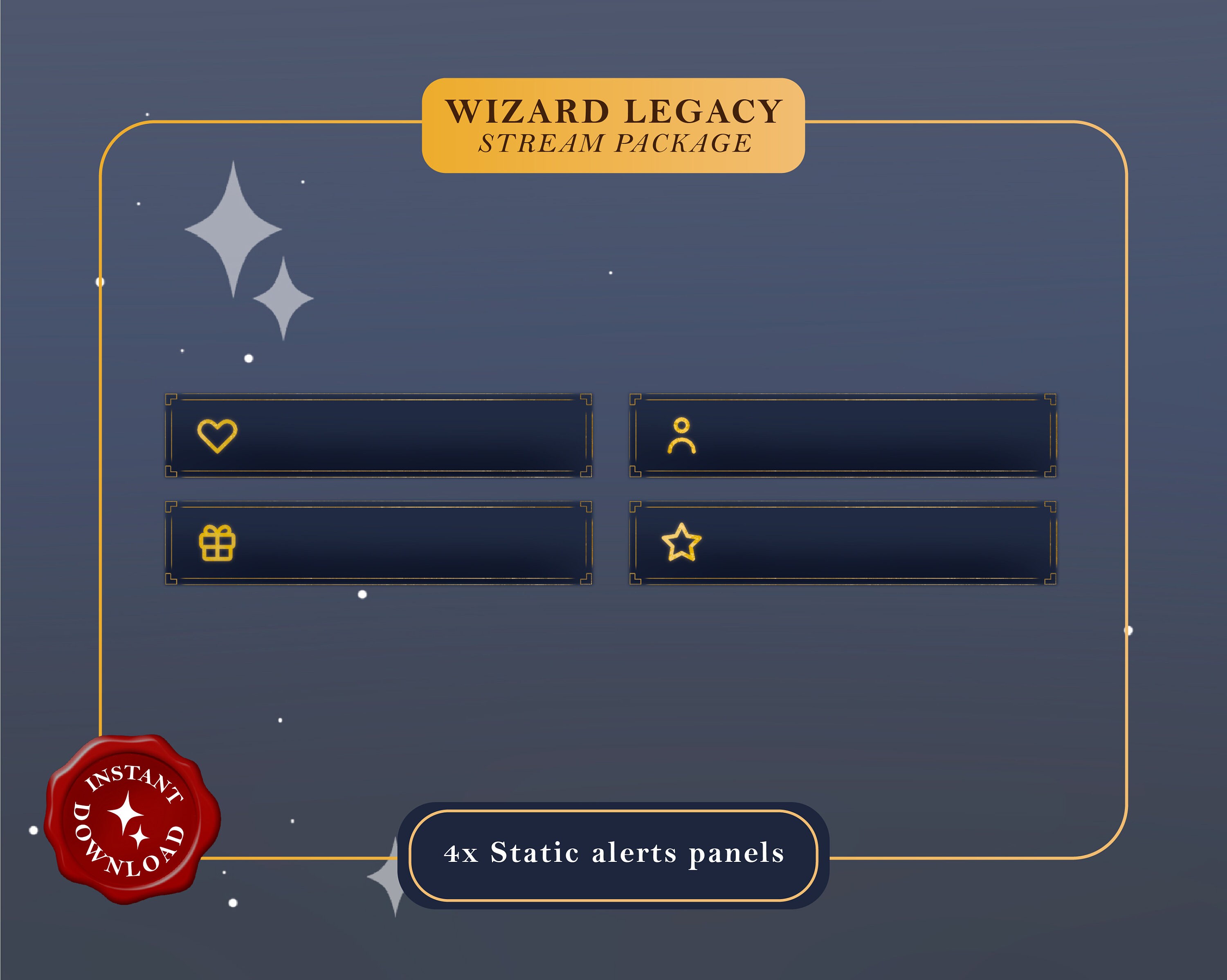 WIZARD LEGACY Stream Bundle Animated - Twitch - Youtube - Overlay - Magic - Wizard - Legacy - Etsy
