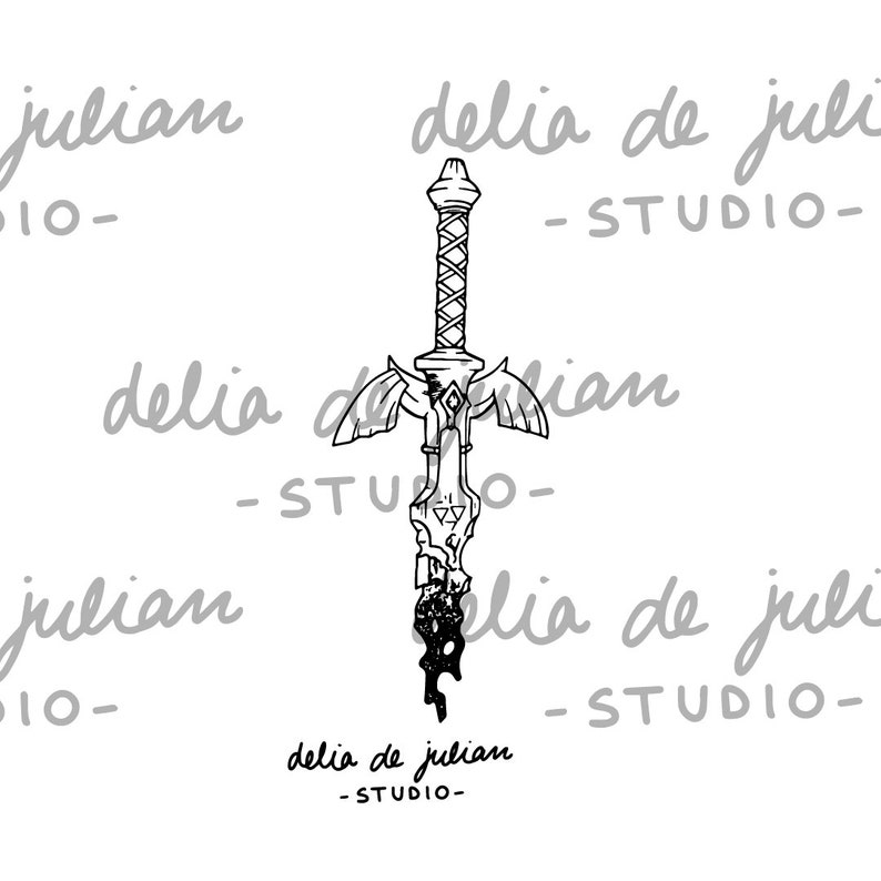 ZELDA & LINK Tears of the Kingdom, TOTK- Tattoo Designs Illustrations ...