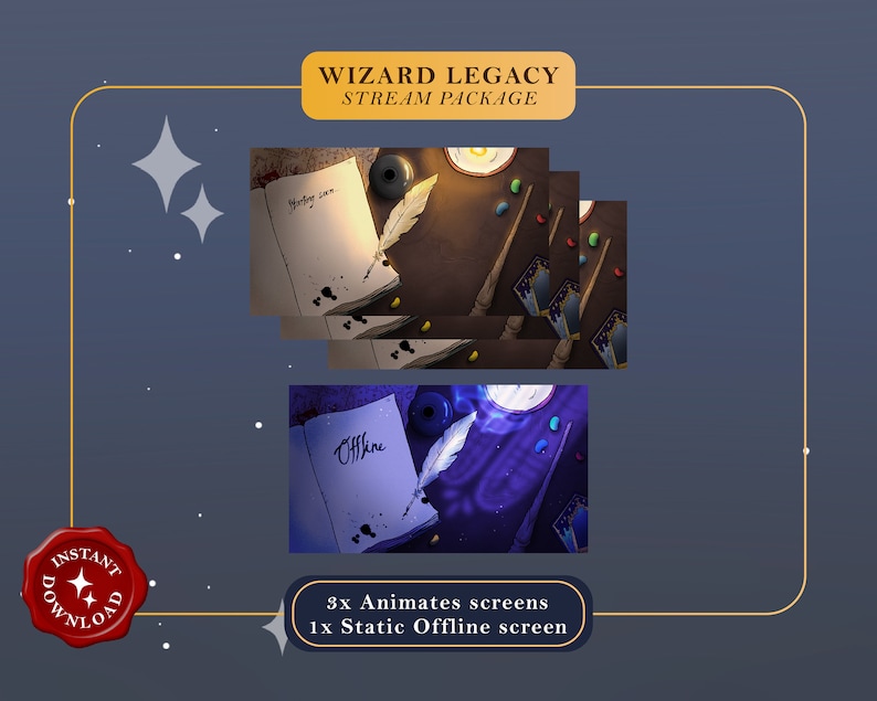WIZARD LEGACY Stream Bundle Animated - Twitch - Youtube - Overlay ...