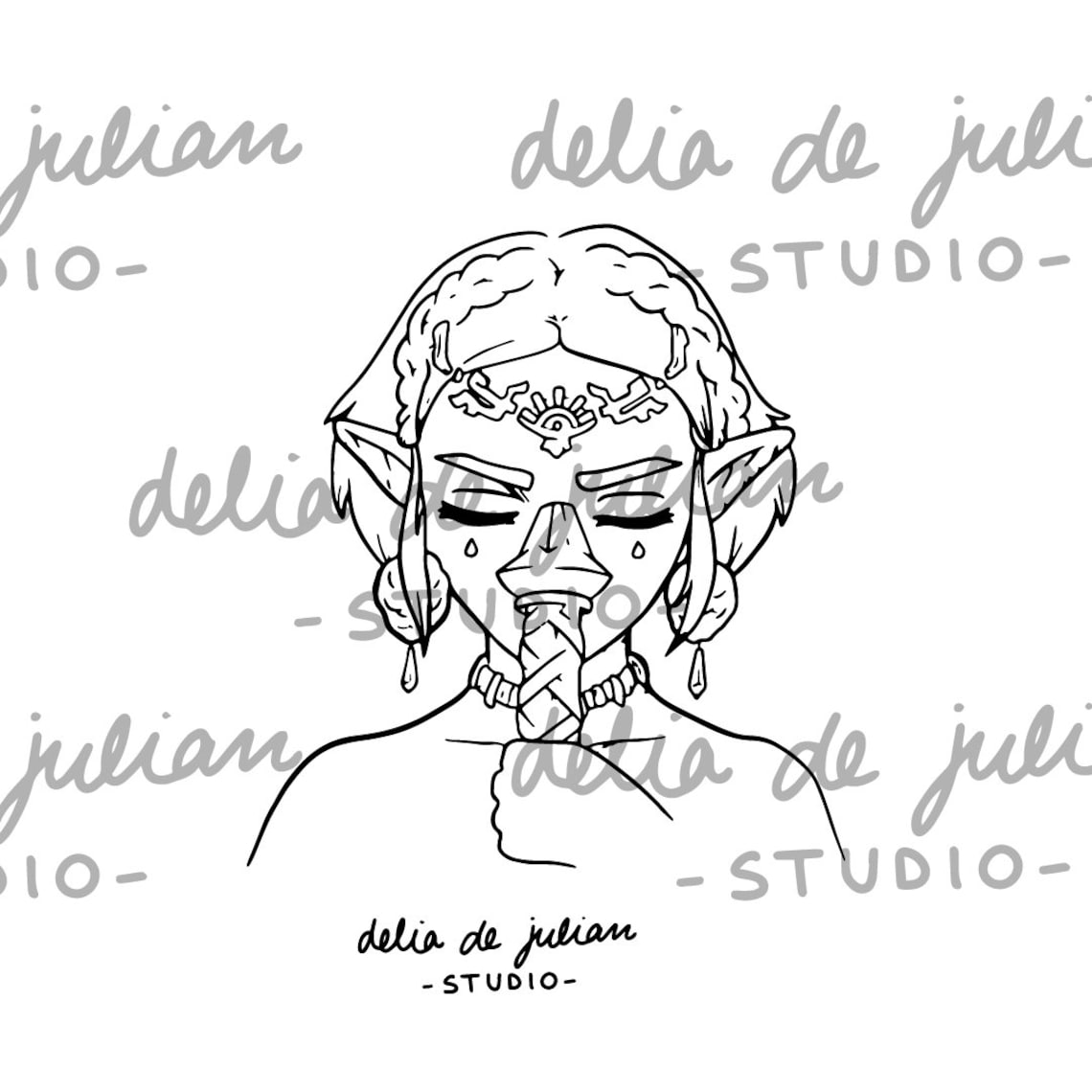 ZELDA & LINK Tears of the Kingdom, TOTK Tattoo Designs Illustrations ...