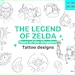 ZELDA & LINK Tears of the Kingdom, TOTK- Tattoo Designs Illustrations ...