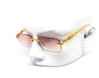 Rimless Pink Sunglasses - Etsy