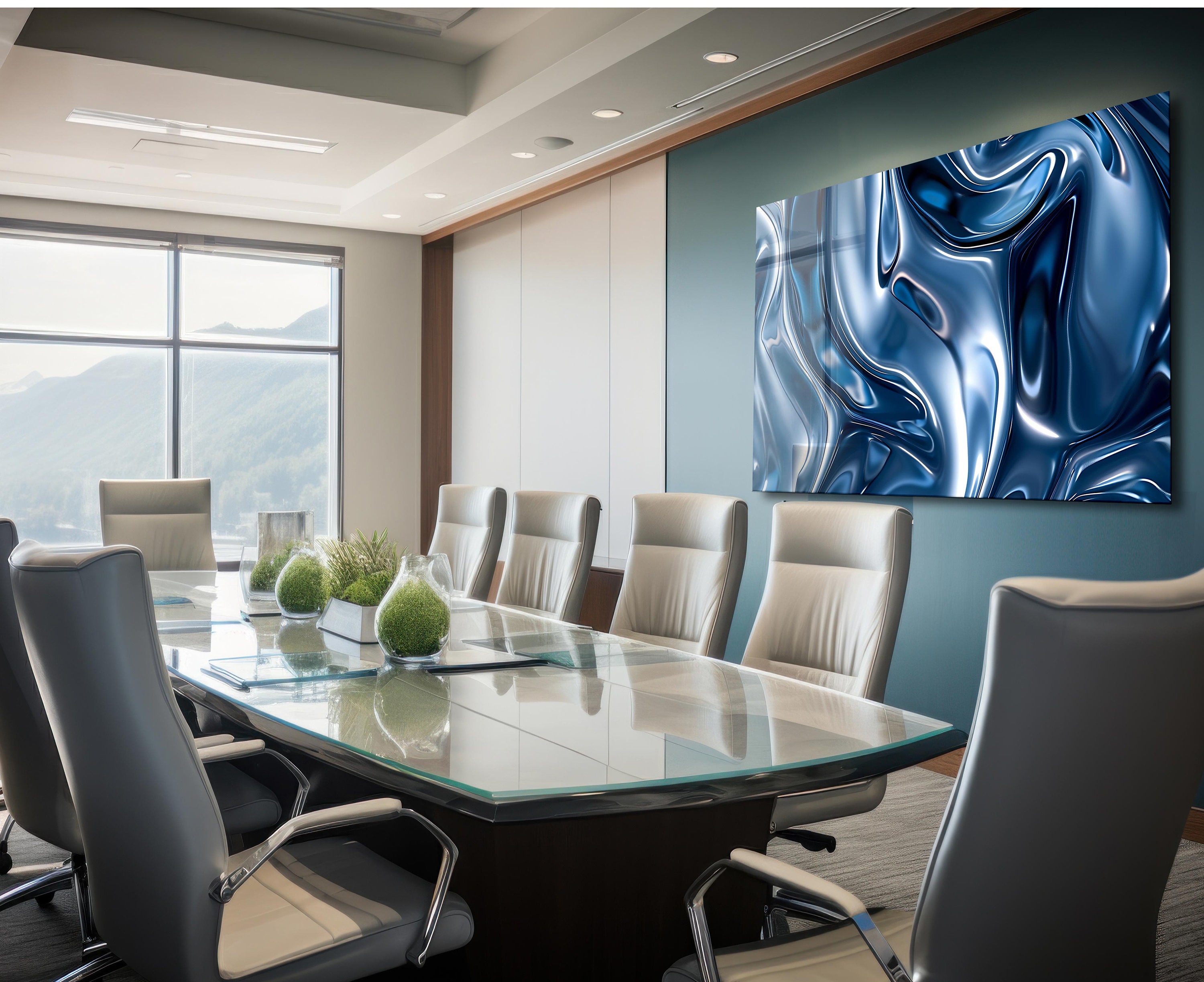 Tempered Glass Wall Art Abstract, Panoramic Wall Art,extra Large Wall ...