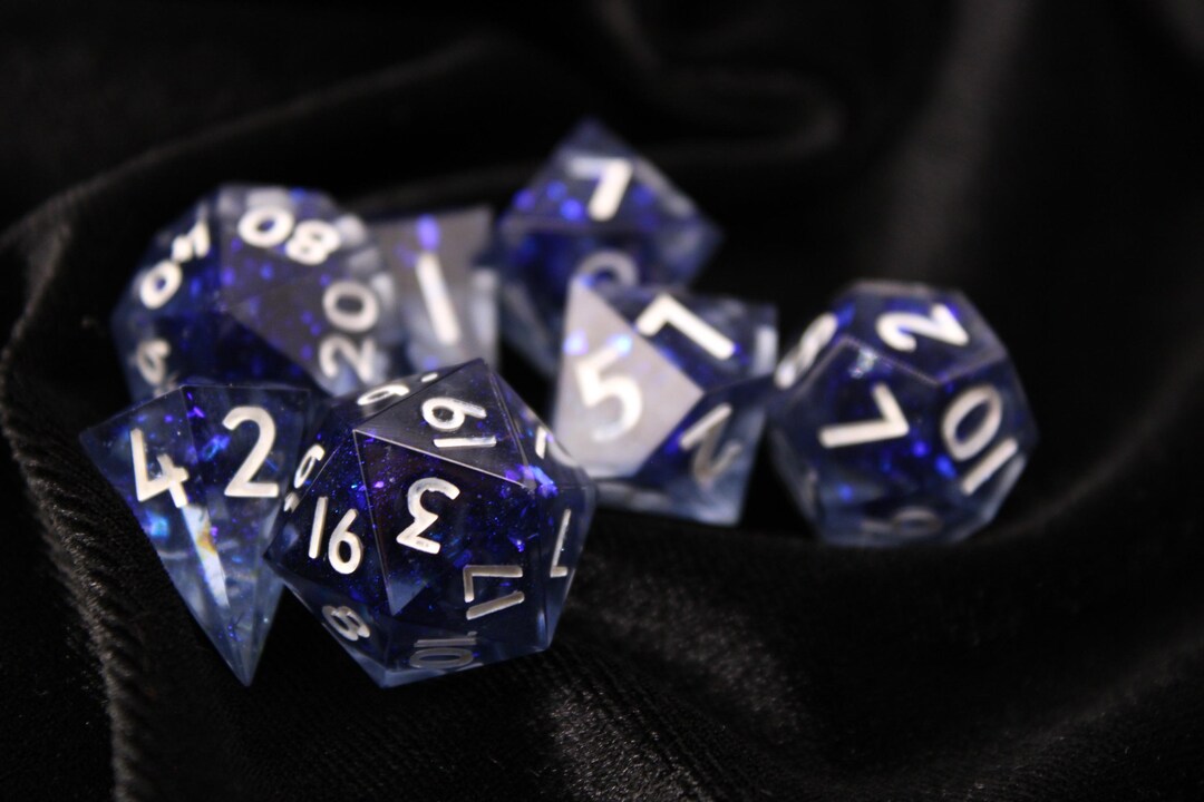 Sorcerer's Prism - 7 Piece Dice Set - Unique Dice Type (blue, Silver ...