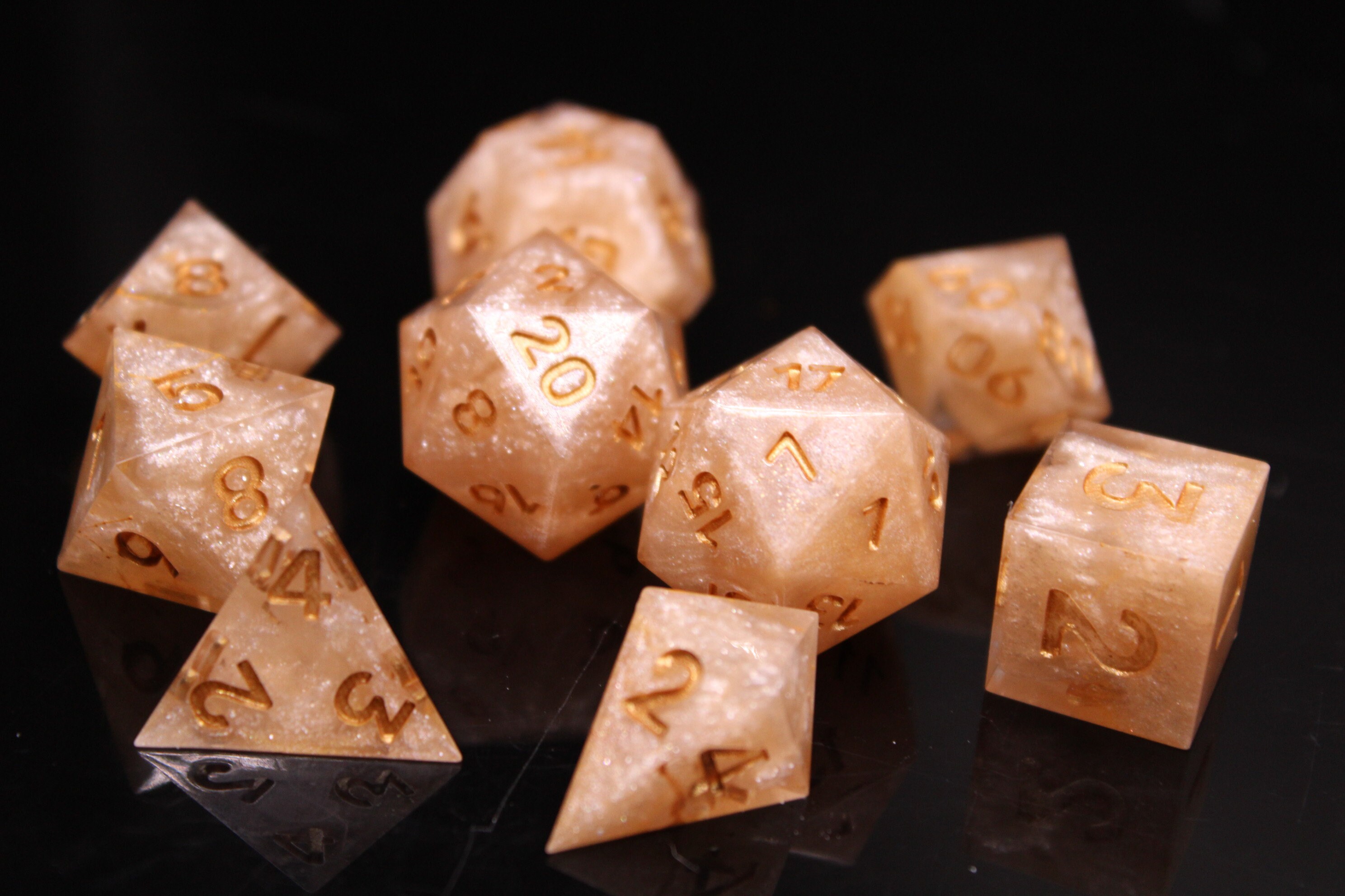 Angelic Glow 9 Piece Dice Set white, Cream, Cold Angel Dice - Etsy