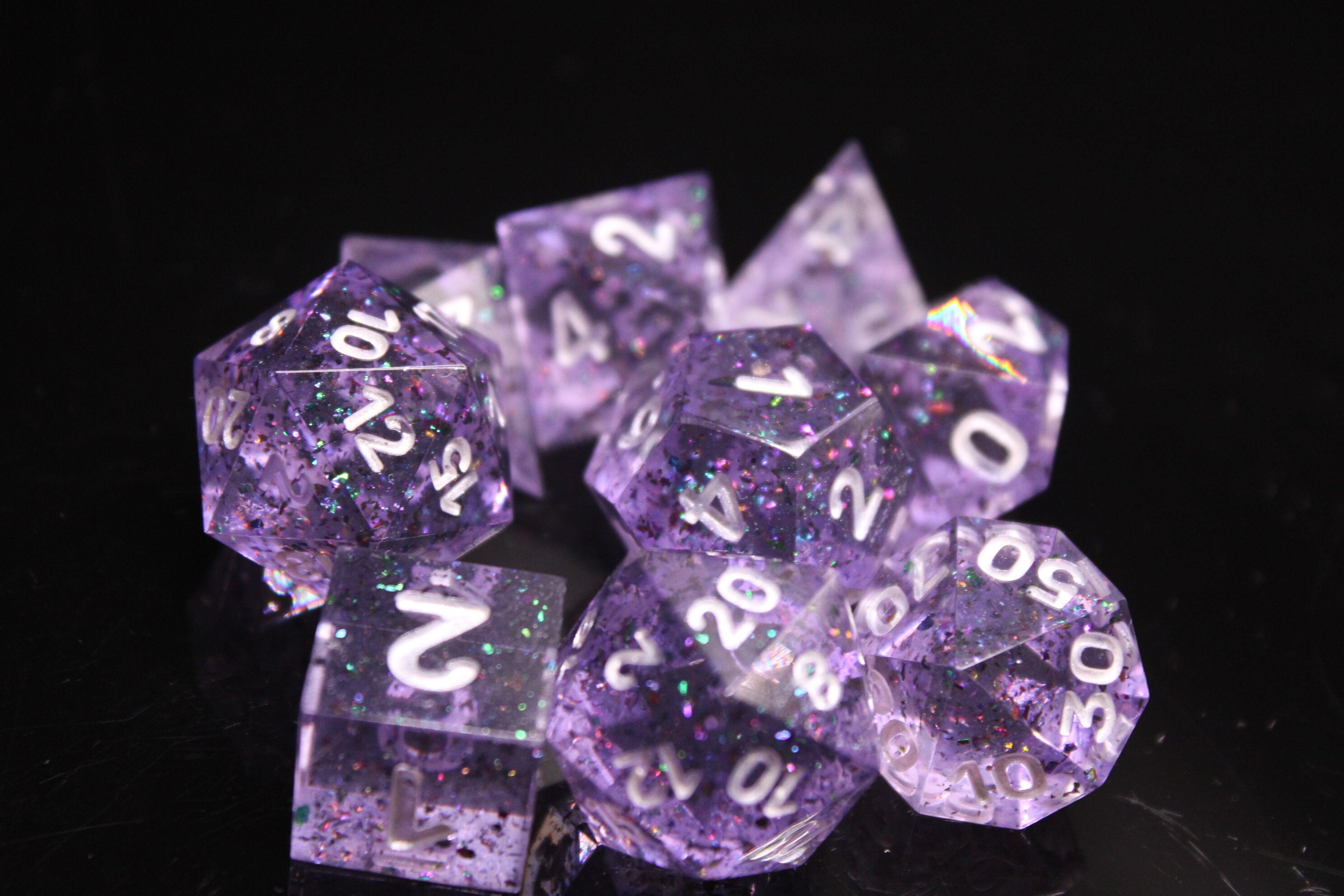 Clear Purple and Color Shifting 9 Piece Dice Set - Etsy
