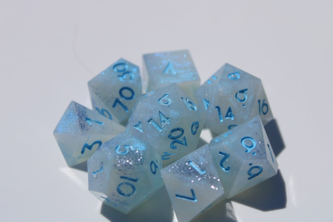 Glacier Sparkle 8 Piece Dice Set Ice Dice - Etsy