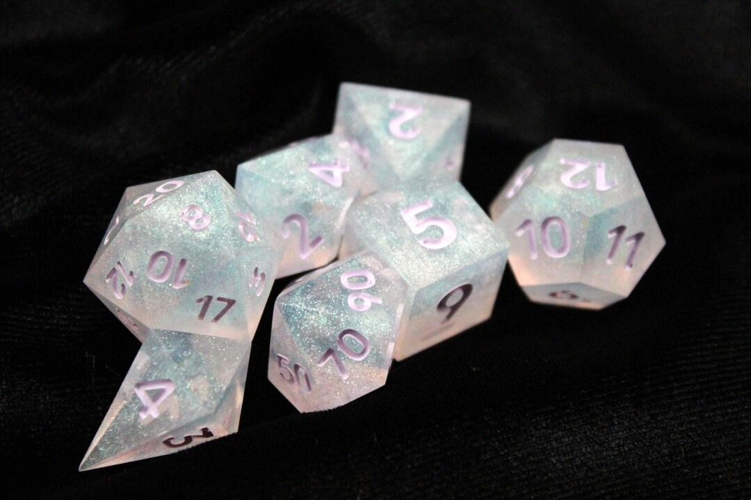 Lilac Shimmer- 7 Piece Dice Set - Purple Dice Set - Etsy