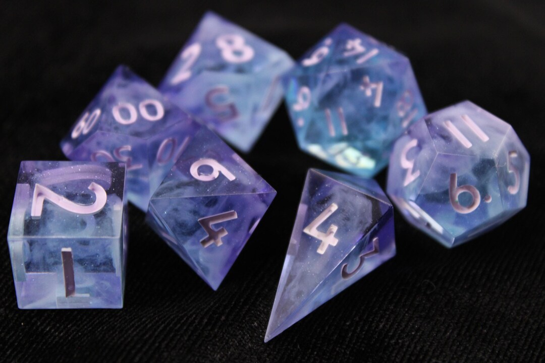 Wispy Purple - 7 Piece Dice Set (purple, Blue and White) - Etsy