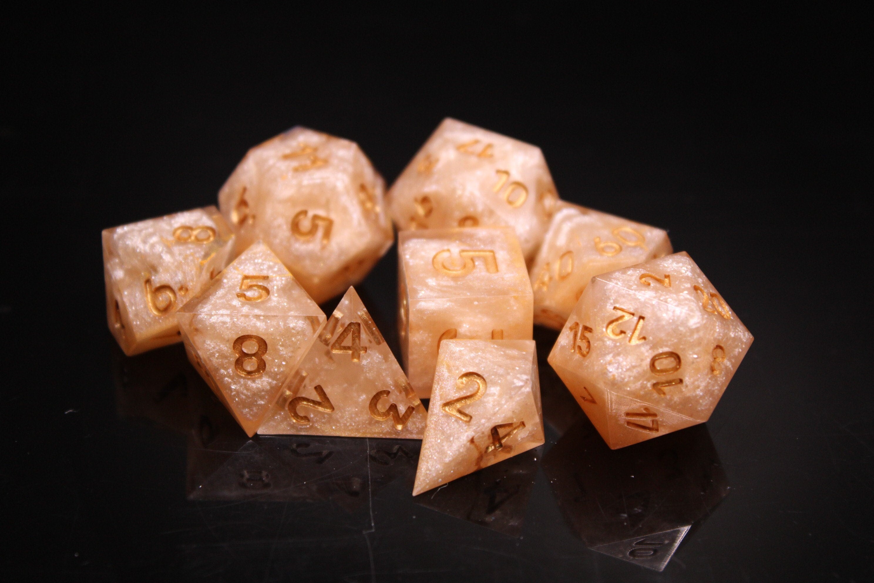 Angelic Glow 9 Piece Dice Set white, Cream, Cold Angel Dice - Etsy