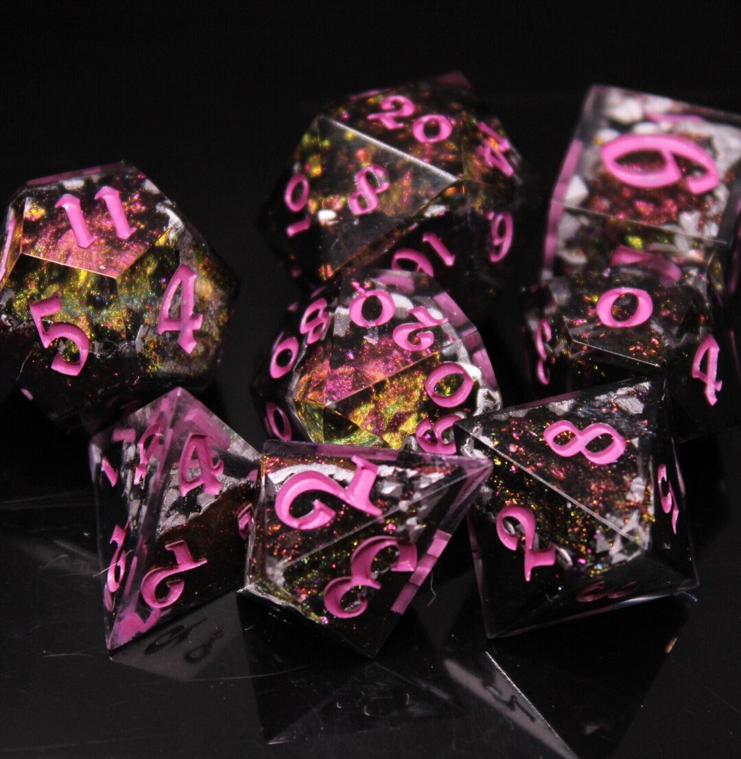Rainbow Geode 8 Piece Dice Set color Shifting Geode Dice - Etsy