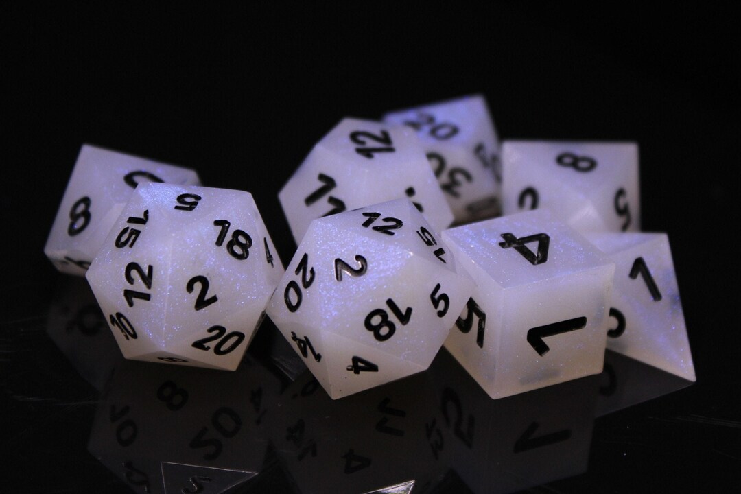 Frozen Snow 8 Piece Dice Set white, Blue and Black Dice Set - Etsy