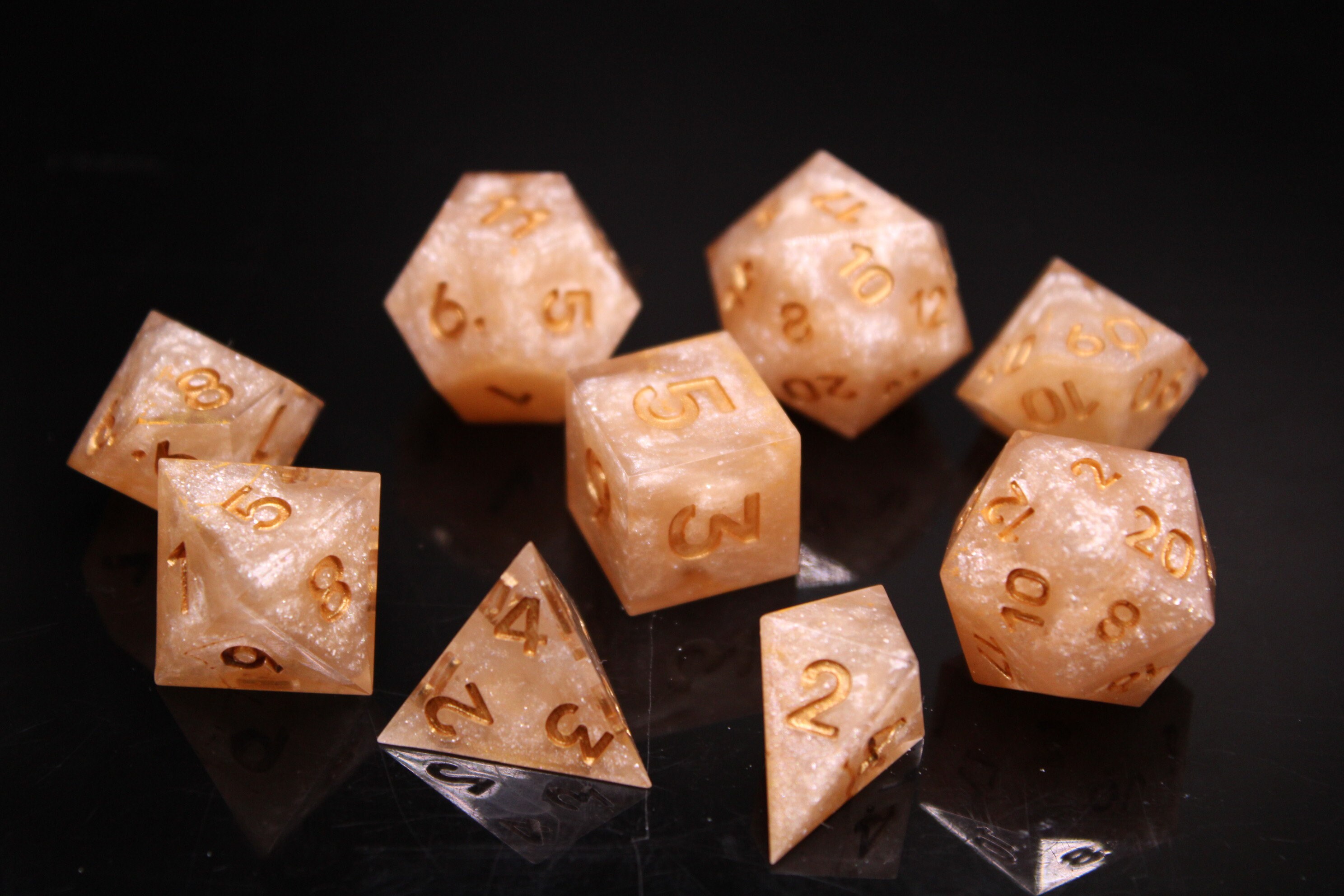 Angelic Glow 9 Piece Dice Set white, Cream, Cold Angel Dice - Etsy