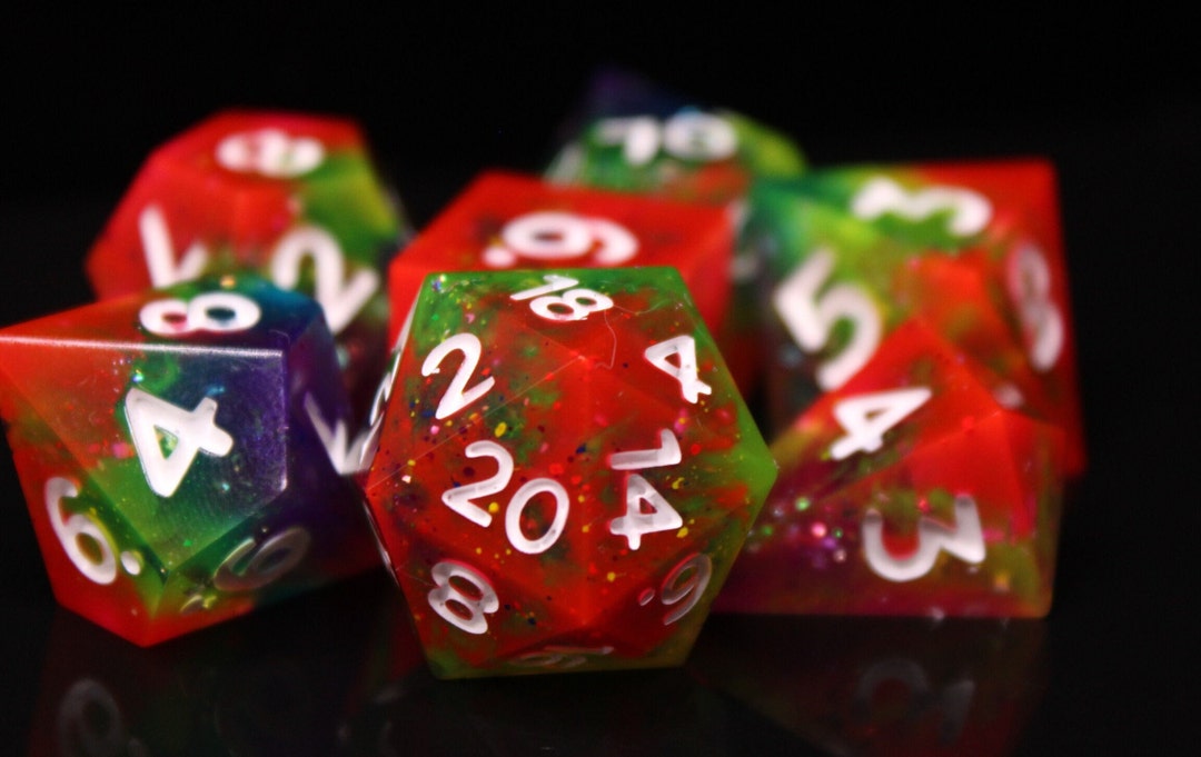 Rainbow Halo Flake - 7 Piece Dice Set - Etsy