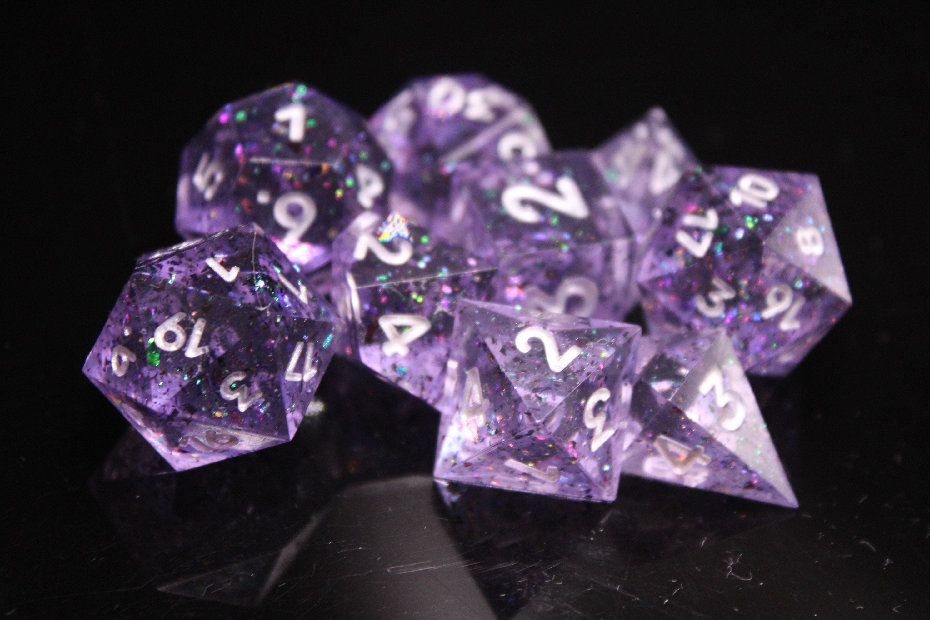 Clear Purple and Color Shifting 9 Piece Dice Set - Etsy