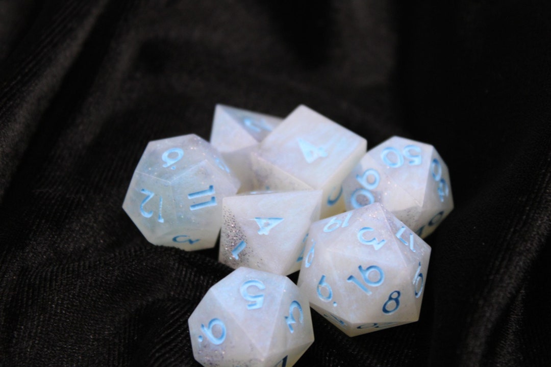 Glacier Sparkle - 8 Piece Dice Set - Ice Dice - Etsy