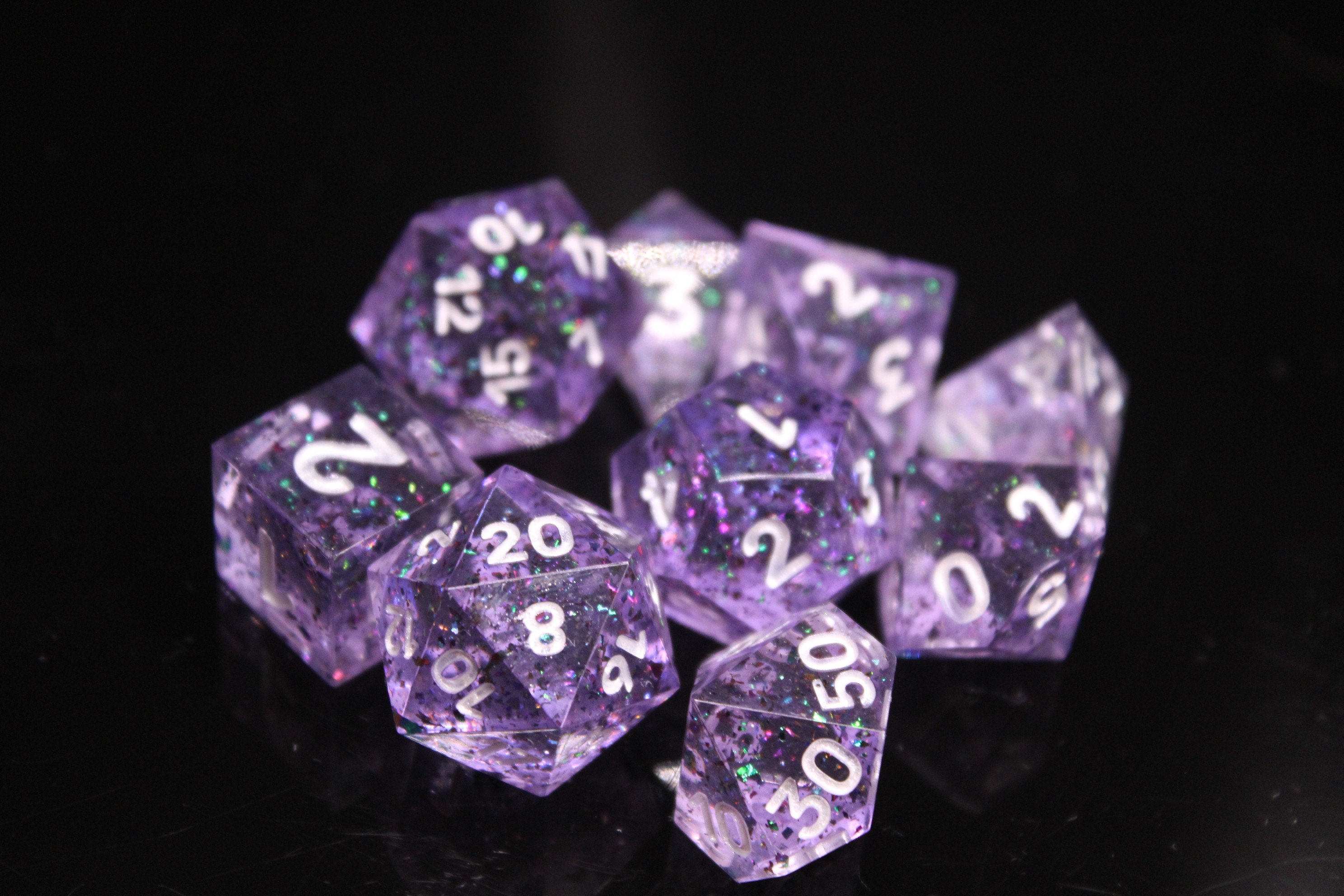 Clear Purple and Color Shifting 9 Piece Dice Set - Etsy