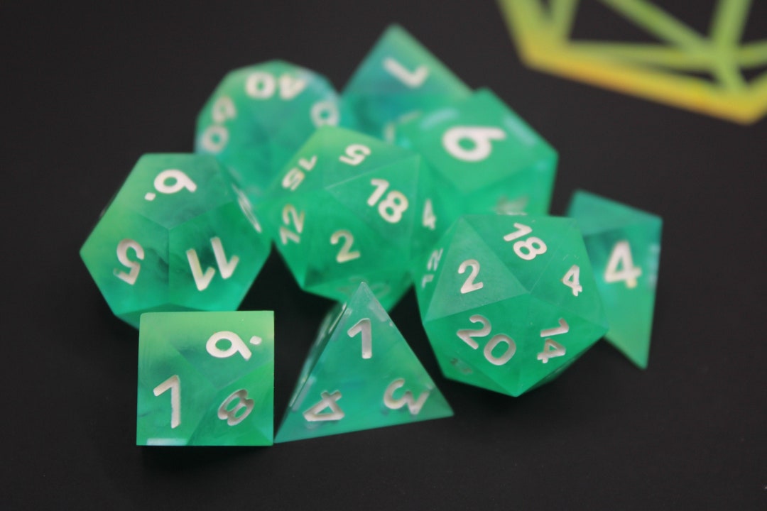 Glacial Green - 9 Piece Dice Set (green, Blue and White) UV Reactive - Etsy