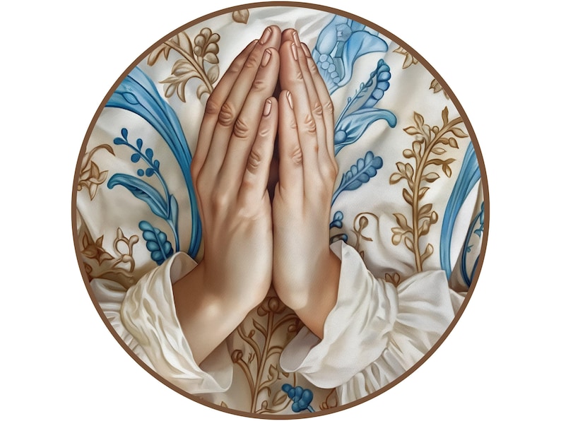 Elegant Prayer Hands Metal Sign, Spiritual Wall Art, Inspirational ...
